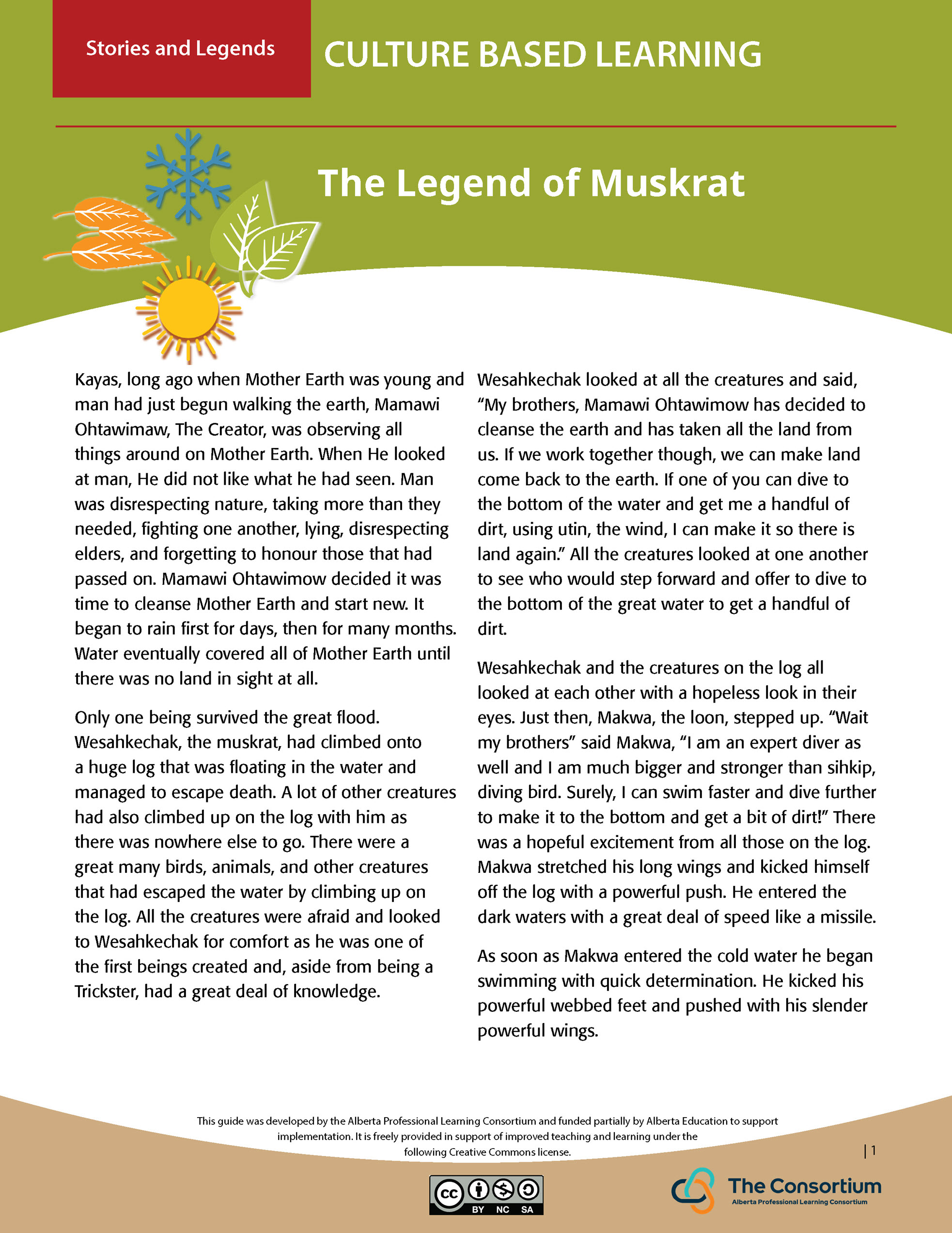 Creation Stories | Indigenous Culture Based Learning in Alberta Curriculum